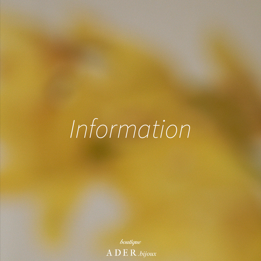 Bonjour ! 《boutique ADER.bijoux》｜NEWS