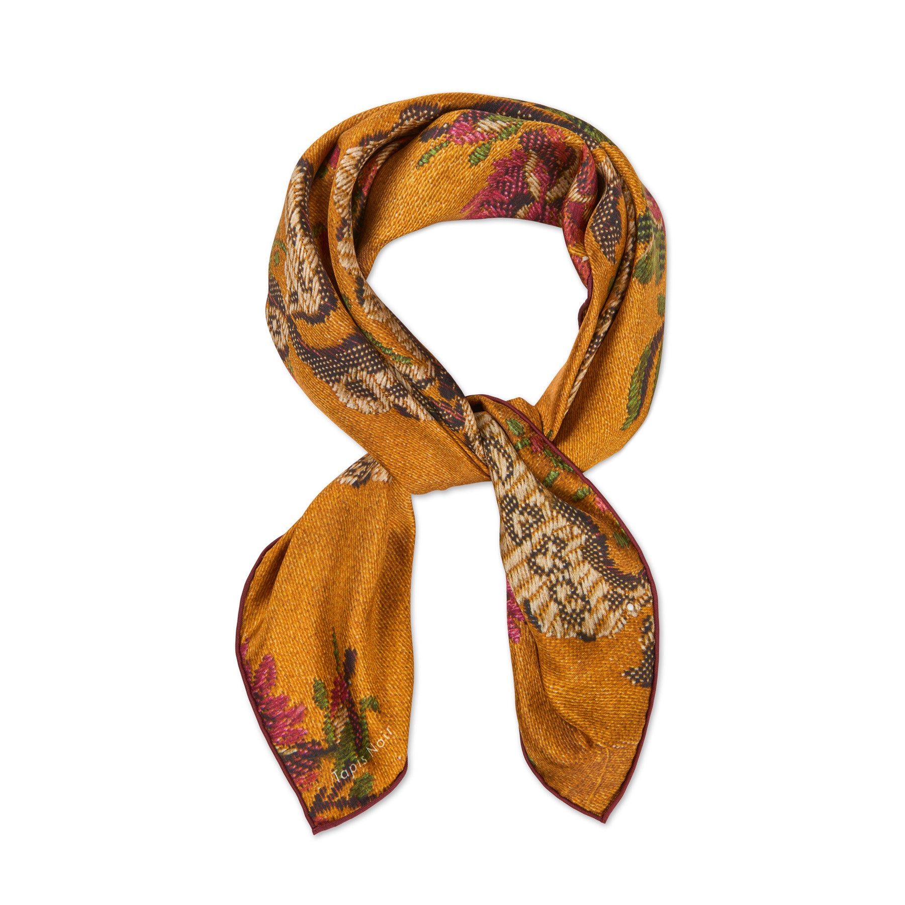 Tapis Noir（タピ ノワール）｜Small Classical Yellow Garland Scarf – boutique ...